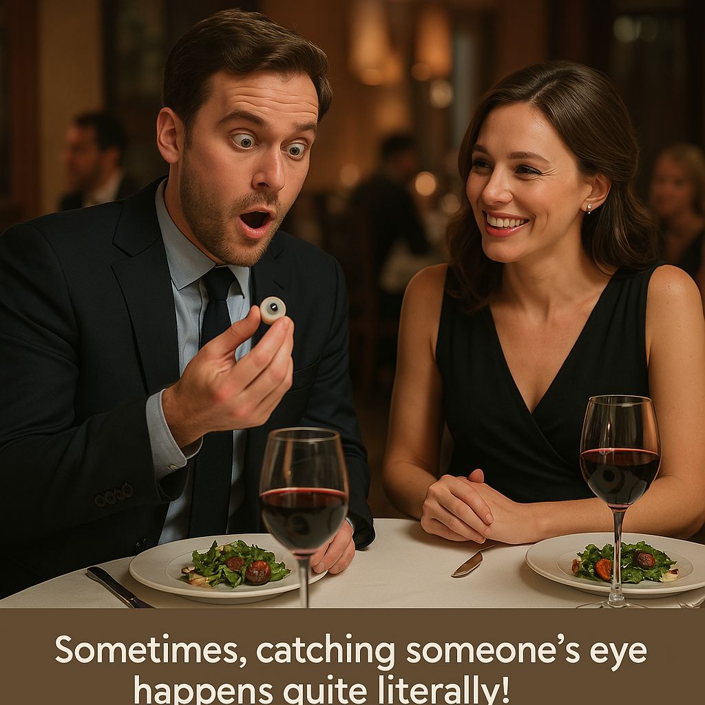 Sitting in a posh restaurant, a man spots a gorgeous blonde at the next ...