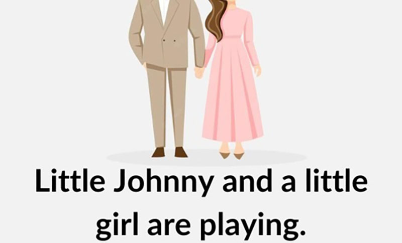 Little Johnny and a little girl are playing - Funny Good Stories