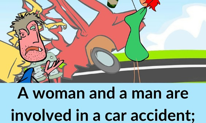 A woman and a man are involved in a car accident - Funny Good Stories
