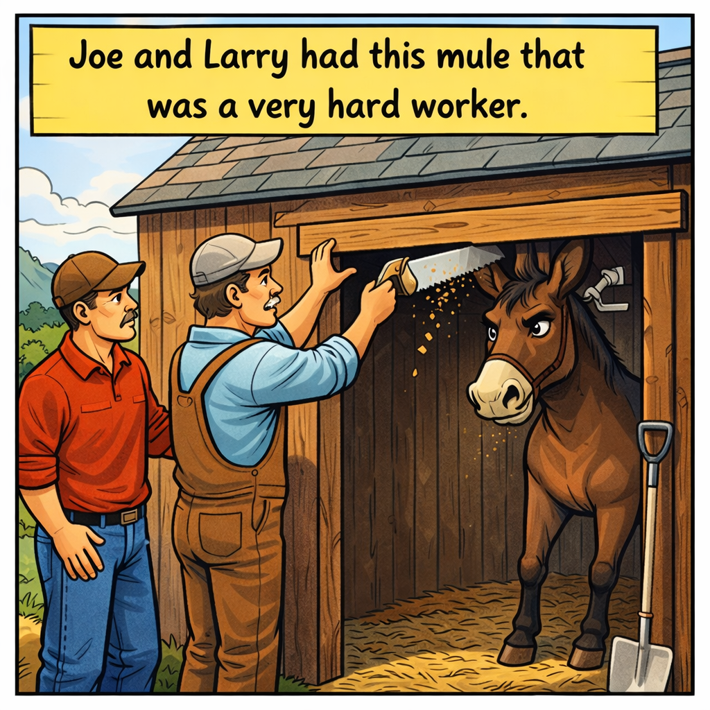 Joe and Larry had a very hard worker mule - Funny Good Stories
