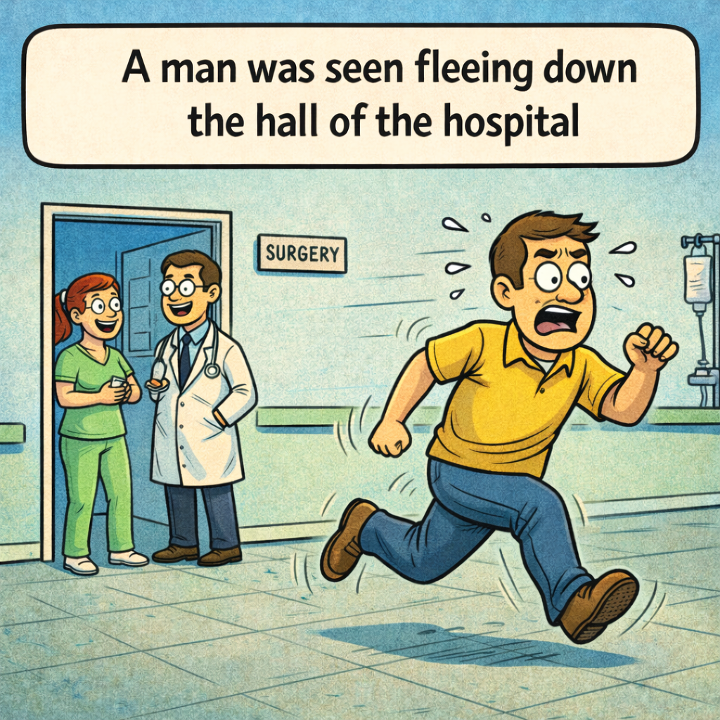 Video: A man was seen fleeing down the hall of the hospital - Funny ...