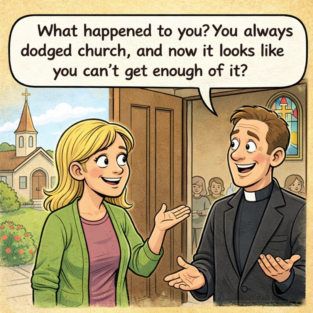 A blonde hadn’t been to church for many many months - Funny Good Stories