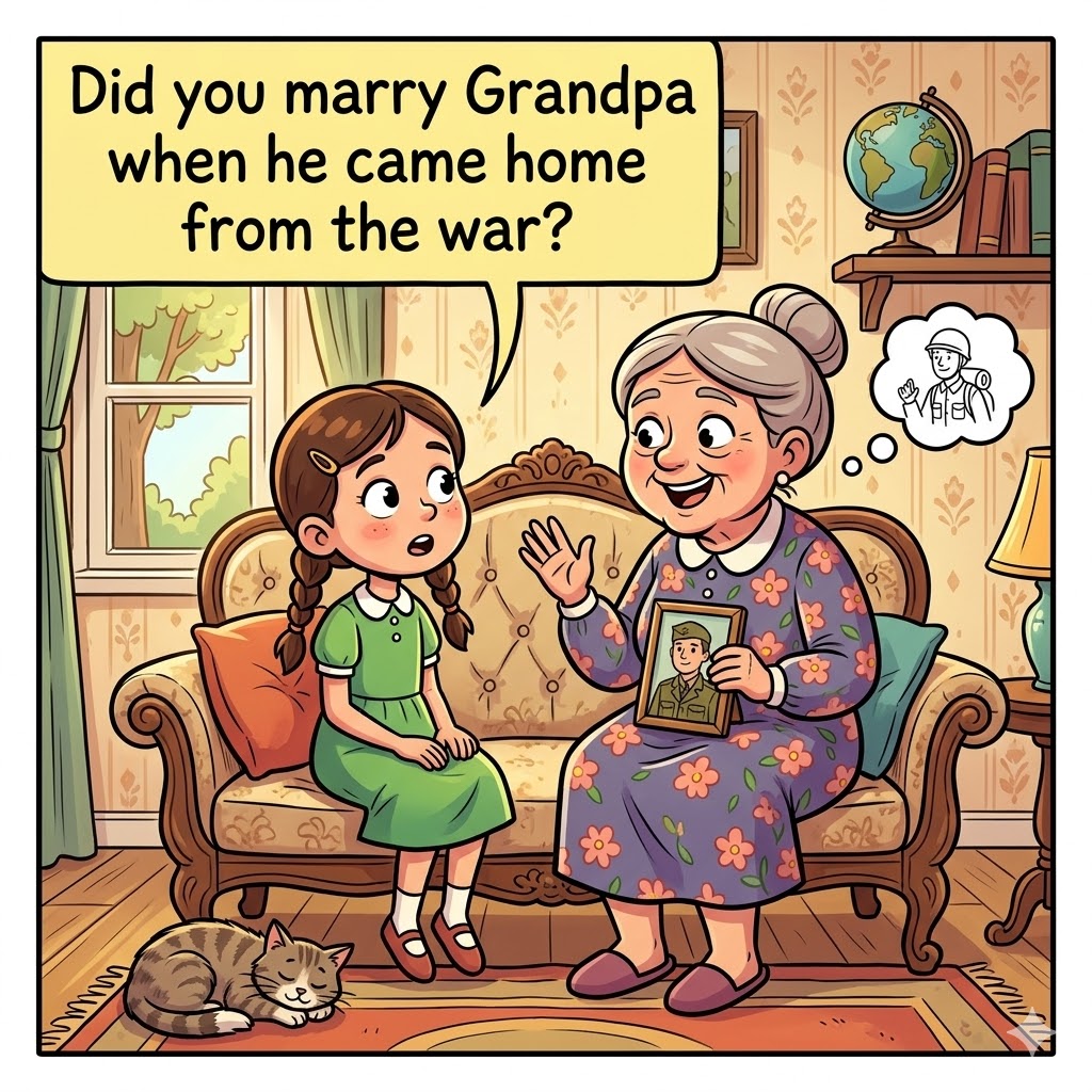 Did you marry Grandpa when he came home from the war? - Funny Good Stories